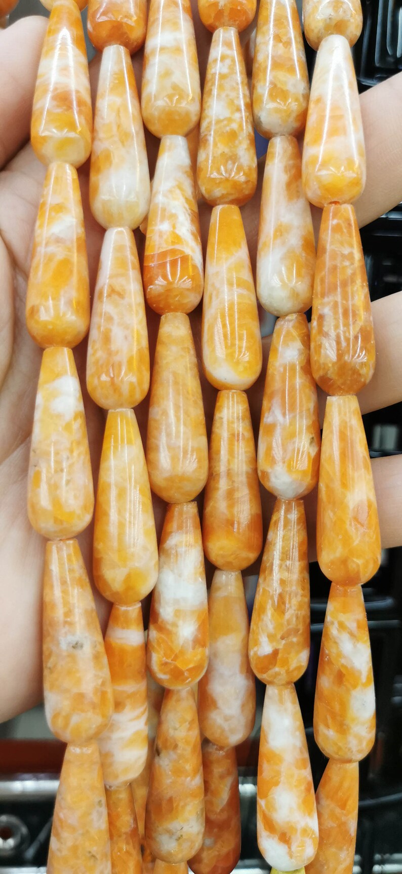 30mm Natural Selenite Jewelry Oranger Yellow Selenite Teardrop - Etsy