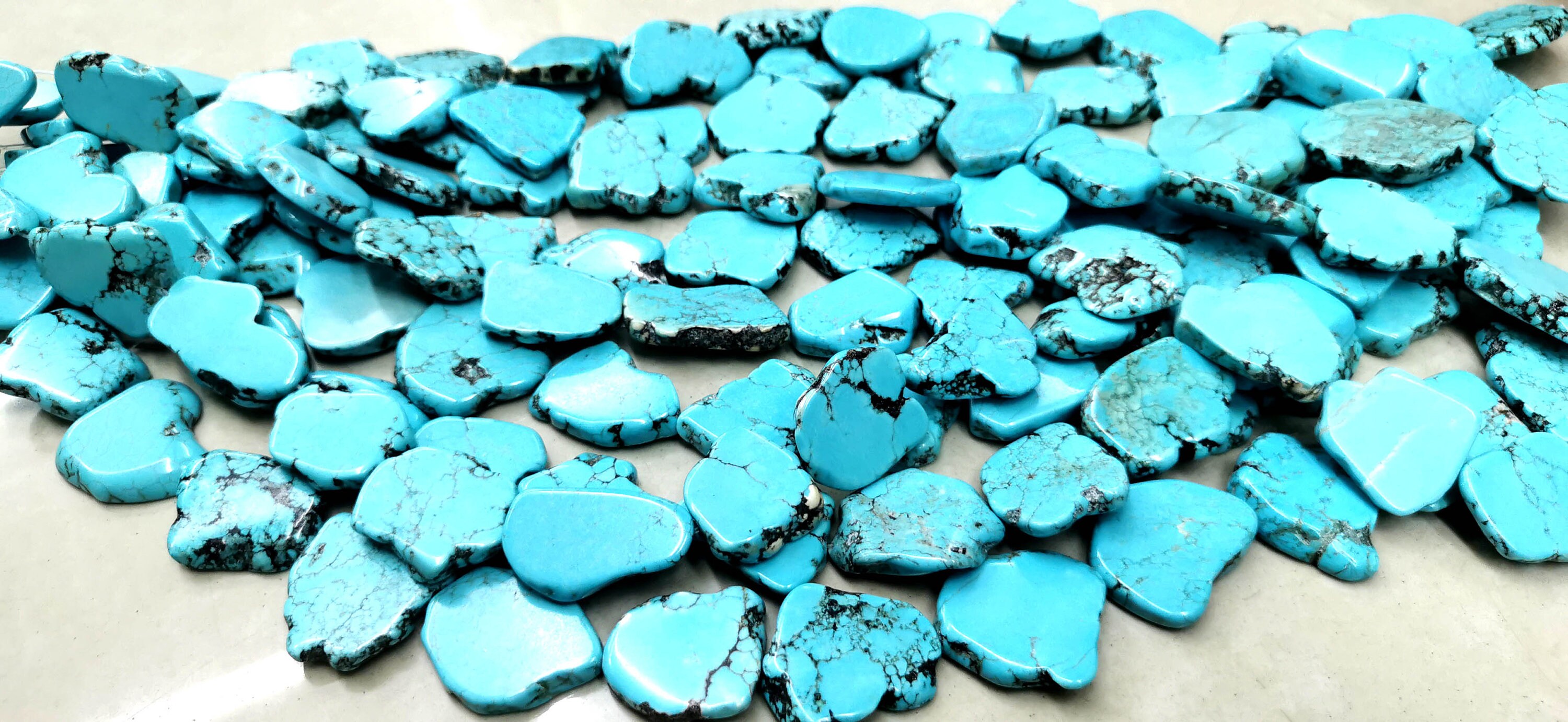 16inch aqua Blue Turquoise Stone Freeform Slab Nugget | Etsy