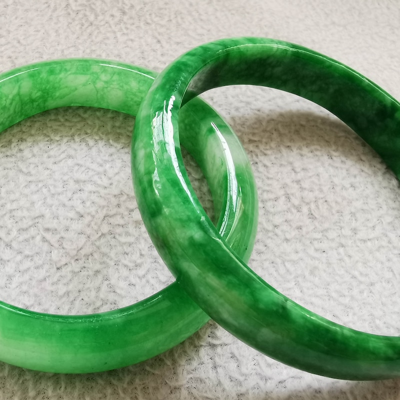 Green Carving Jade Bangle - Etsy
