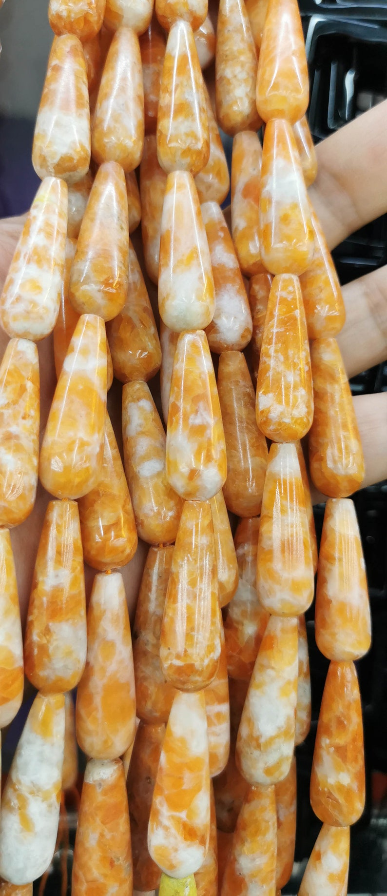 30mm Natural Selenite Jewelry Oranger Yellow Selenite Teardrop - Etsy
