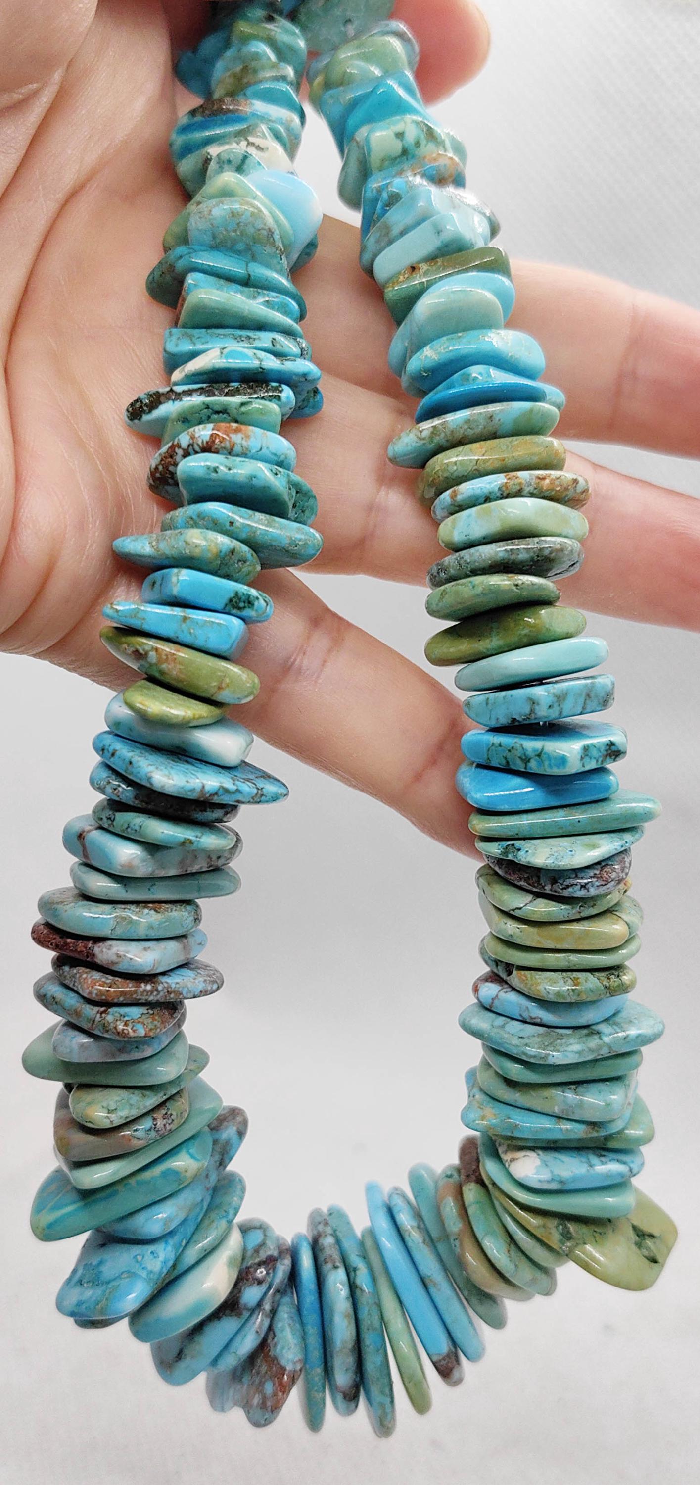 18" L--bone White -rainbow- Maxtrix Blue Turquoise Magnesite Drilled ...