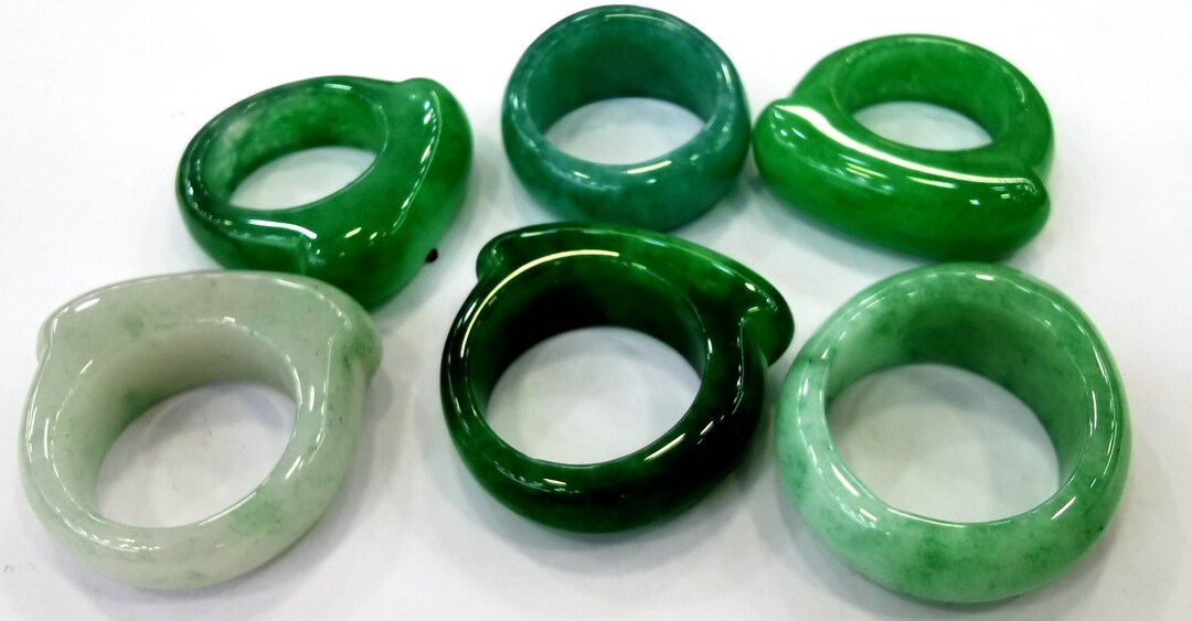 Whosale Natural Jade Narrow Band Ring 7mm - Ring - Jade Ring - Natural ...