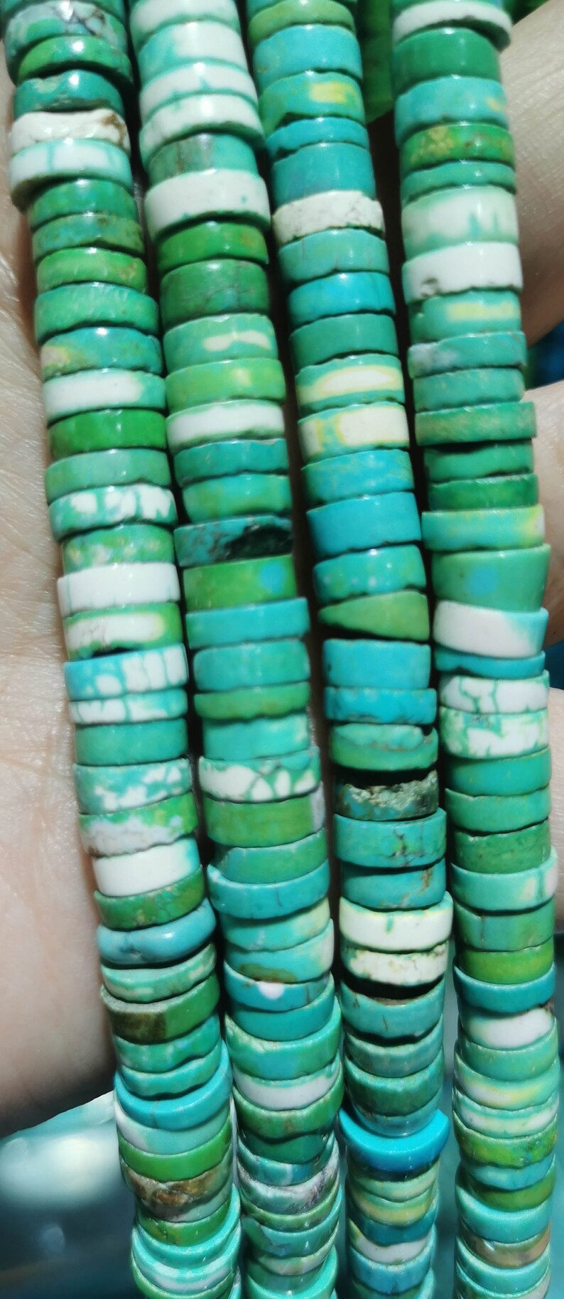 1 Strand lemon Turquoise Heishi Tyre Shape 6-10mm Beads - Etsy