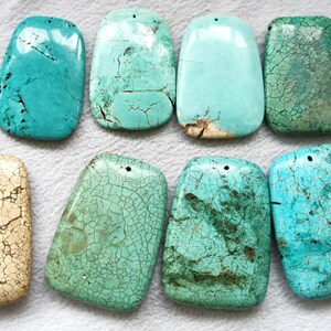6pcs Large 20-70mm Tibetan Turquoise Blue Green Brown Matrix Slab ...