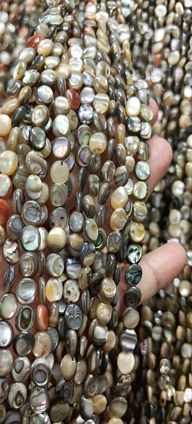 16inch St. Oranger Purple Paua Abalone Shell, Bar Freeform Oval Nuggets ...