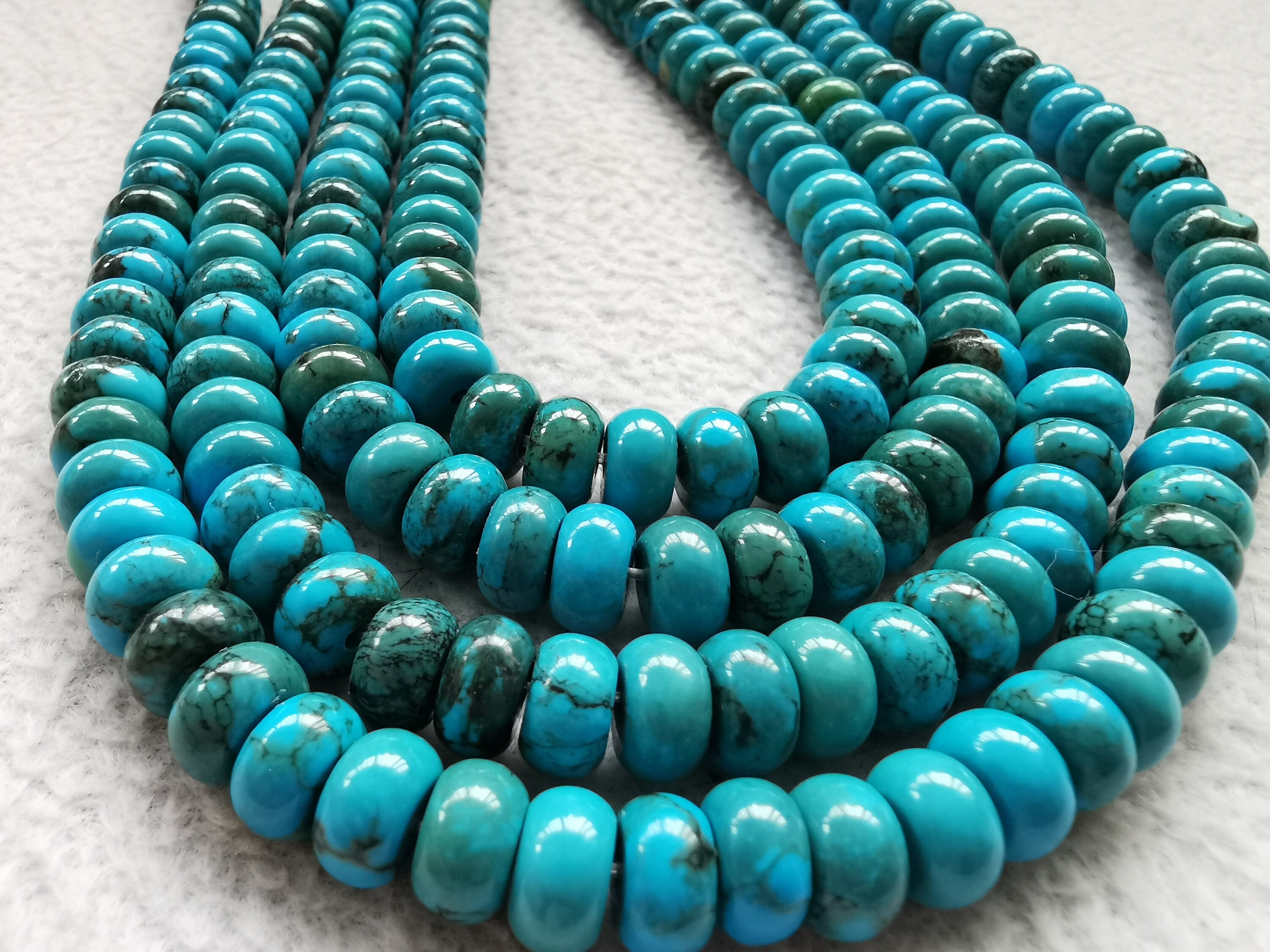 100pcs Natural Turquoise Stone 6x4mm Heishi Wheel Rondelle | Etsy