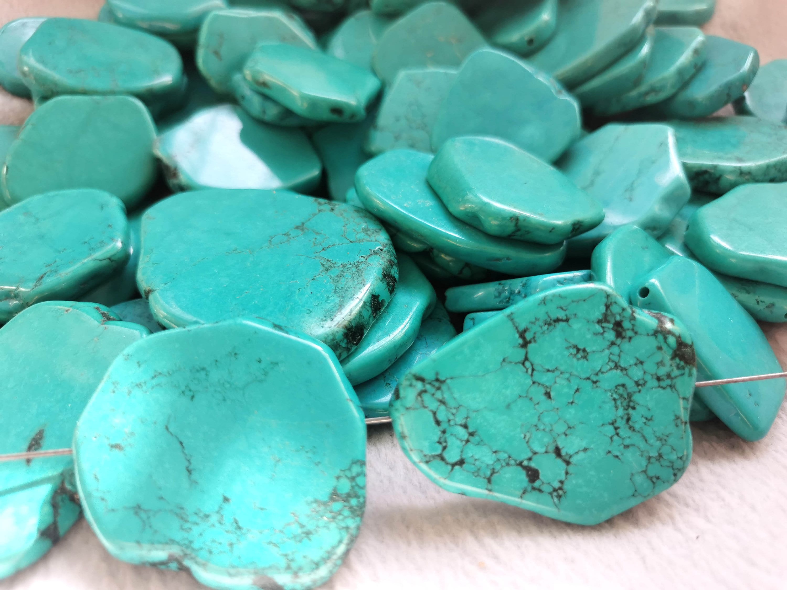 Drilled20 to 55mm Turquoise Stone Freeform Slab Nugget - Etsy