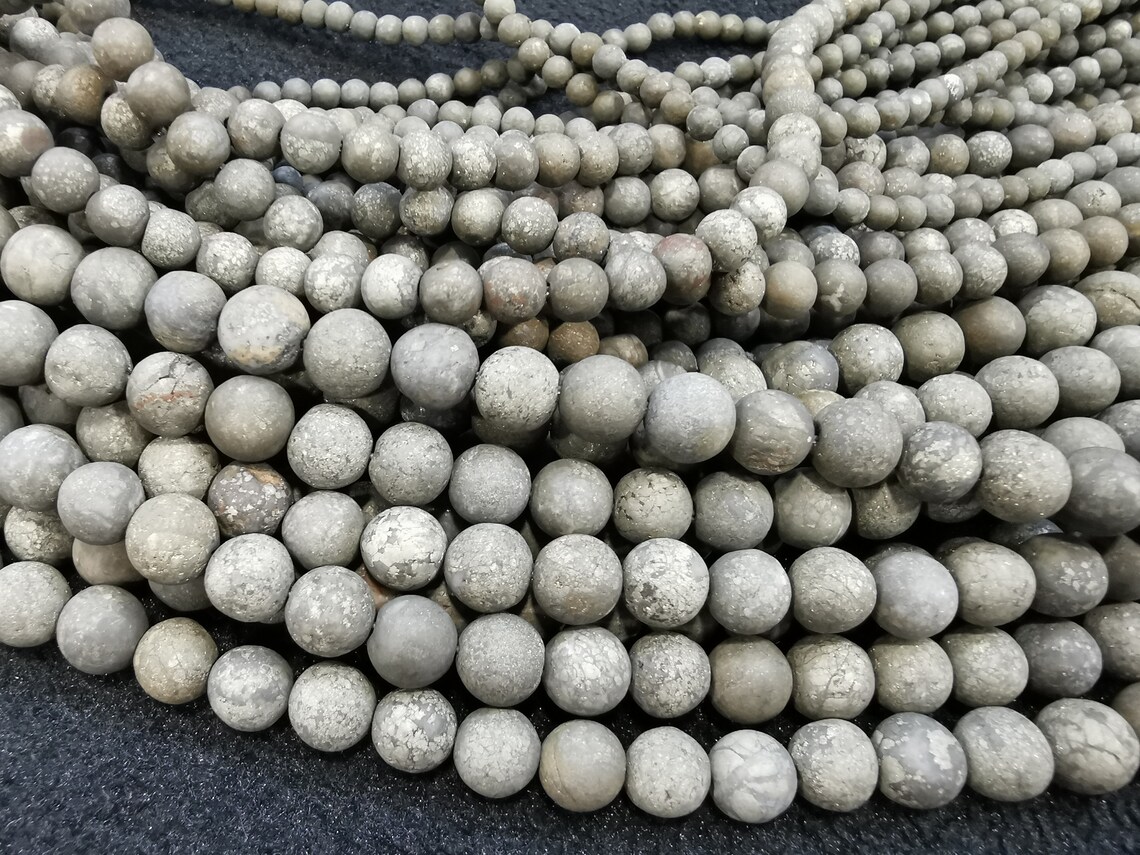 High Quality -- Natural Pyrite Crystal Beads 6mm 8mm 10mm 12mm Loose ...