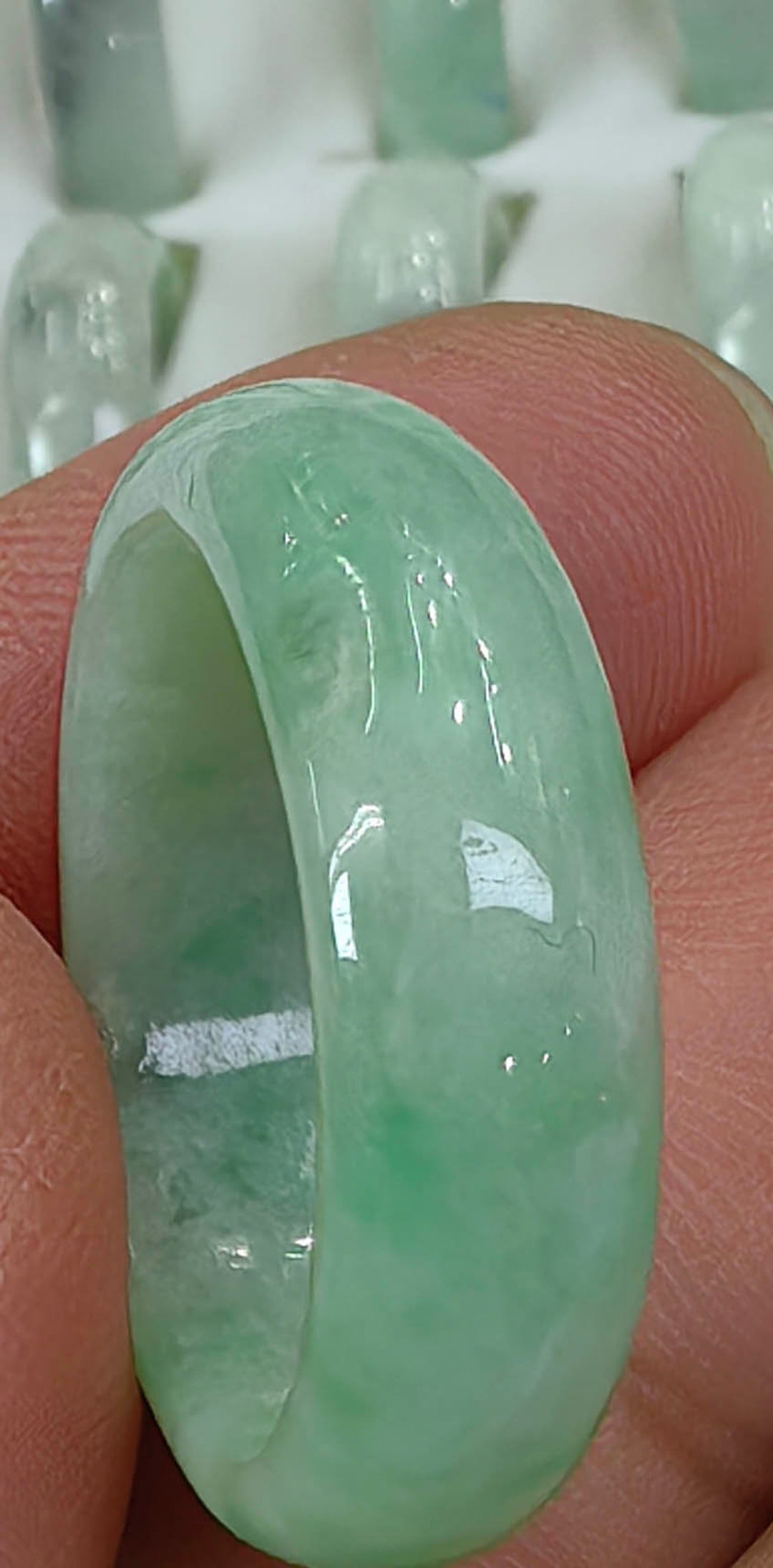 Authentic Jadeite Jade Ring Jadeite Ring Solid Gemstone Band Circle ...