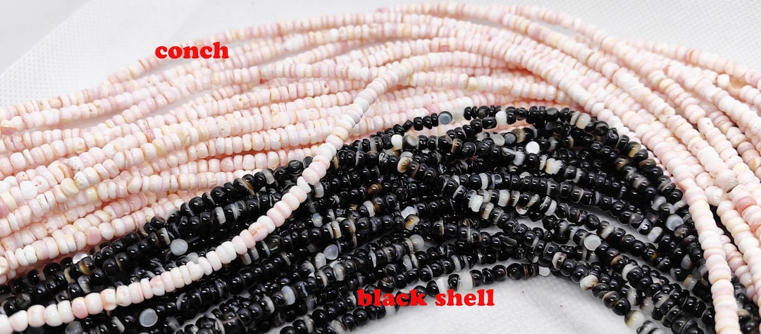 180pcs Natural Pink Queen Conch Shell Roundelle Abacuse Wheel Disc ...
