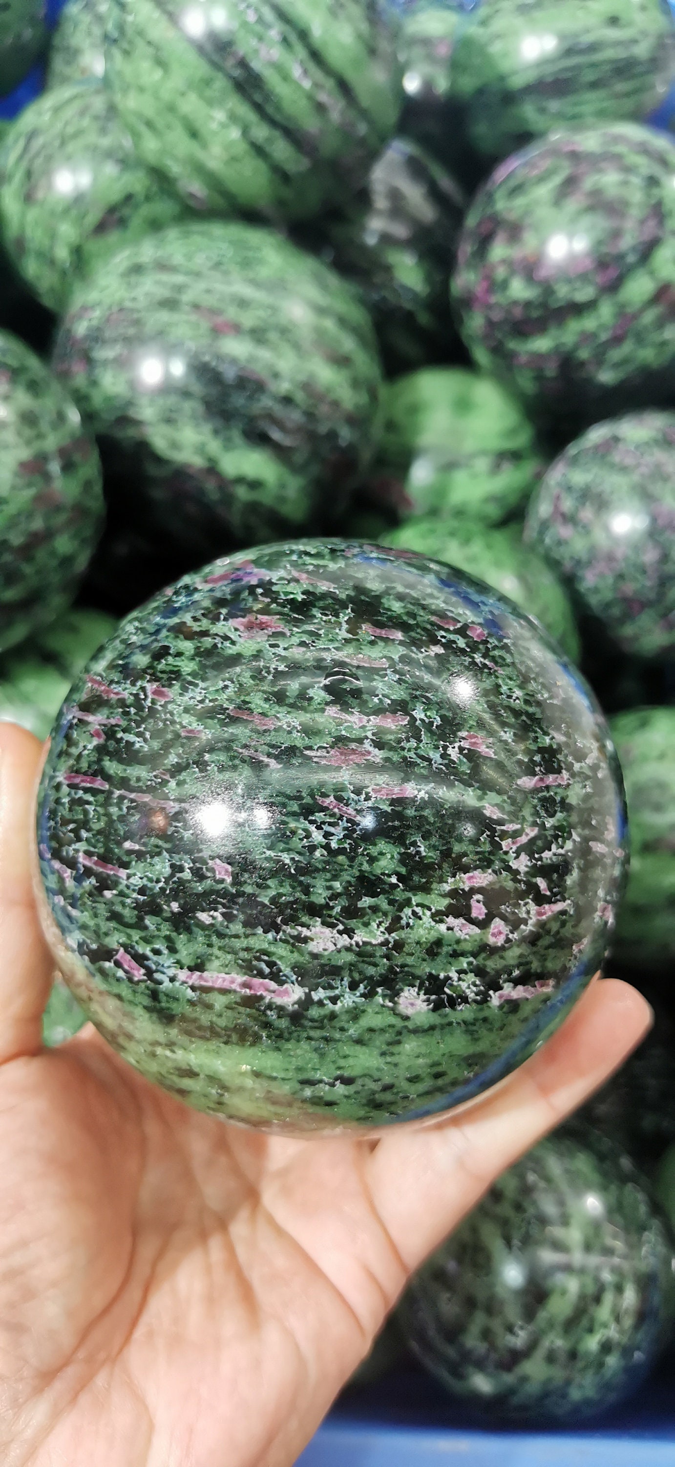 Large 30-100mm 4 Natual Ruby Epidote Stone Round Ball - Etsy UK