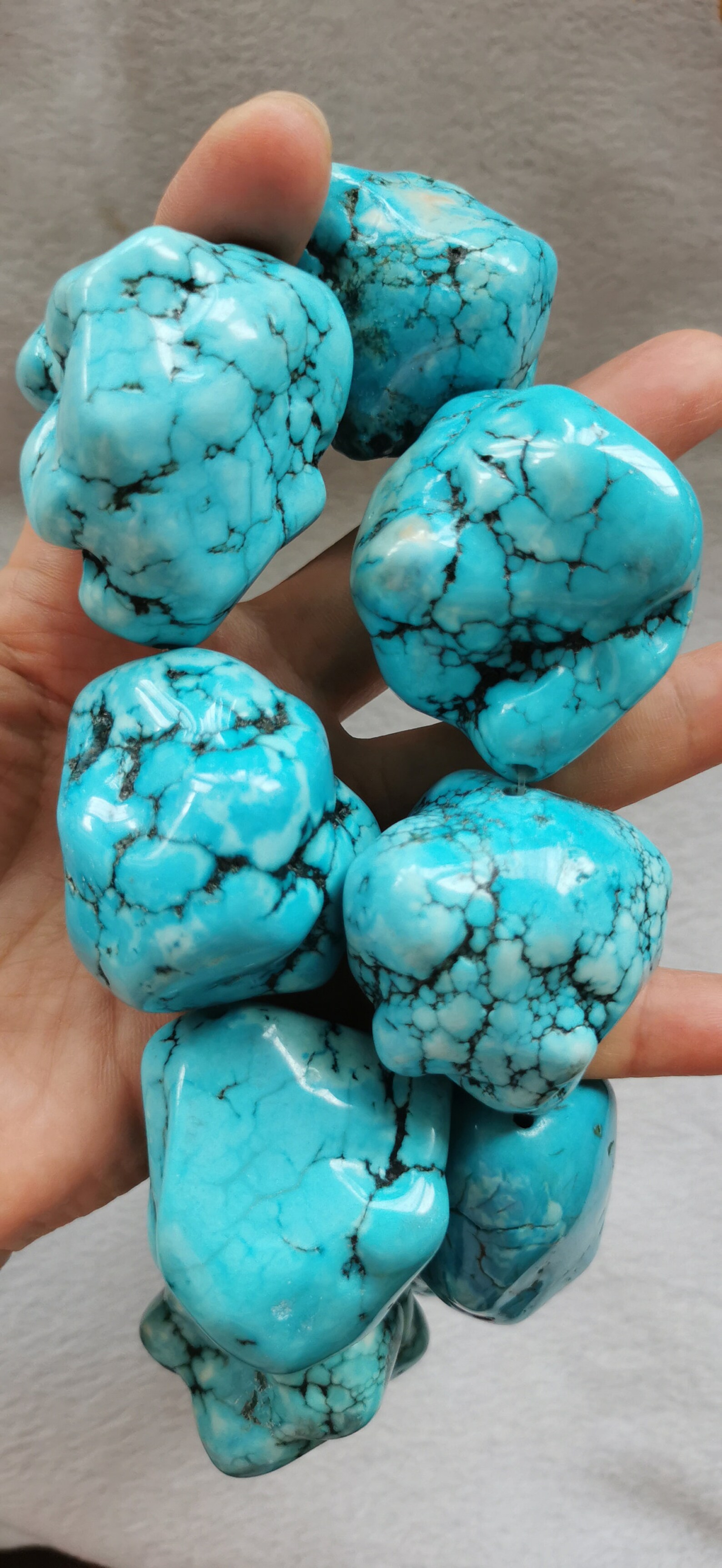 Large Raw Turquoise Stone Freeform Nuggets, Drilled Turquoise, Natural ...