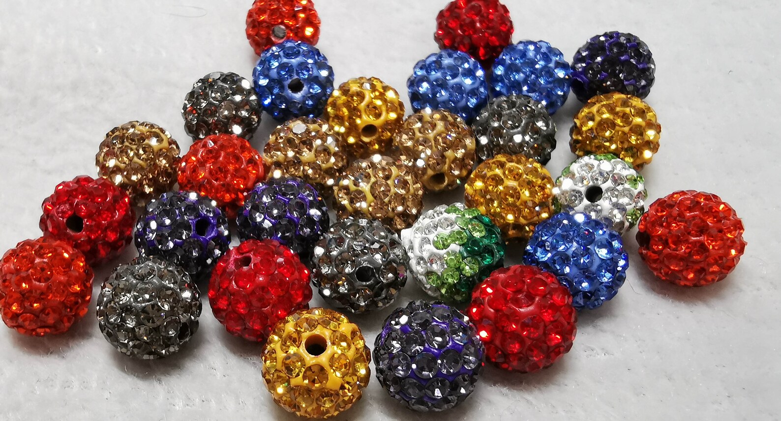 AAA Grade 50PCS White AB Beads,clear Cystal Clay Pave Rhinestone Beads ...