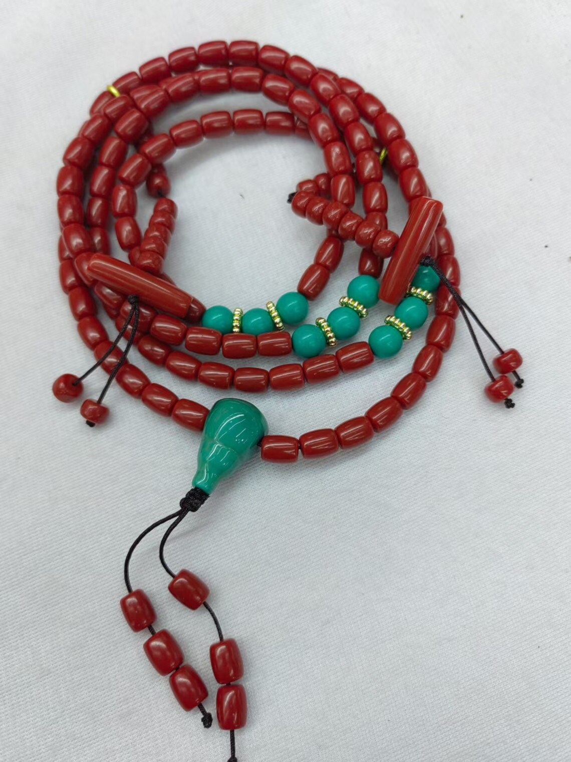32inch Apple Coral Turquoise Heishi Sterling Silver Handmade Necklace ...