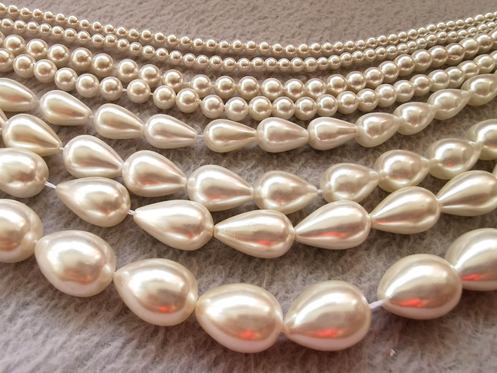 Natural Shell Pearl Drop Beads 20mm to 4mm White Rice - Etsy