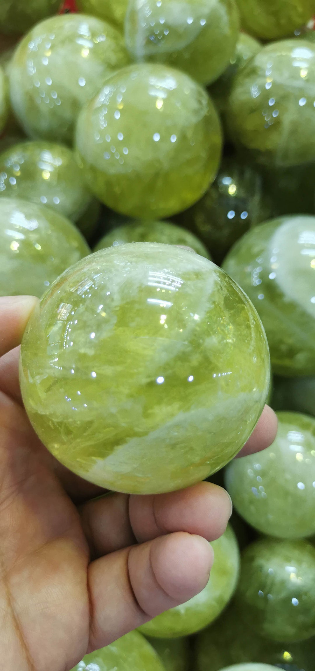 Genuine Chrysoprase Sphere -- Real Stone Sphere Green Jade Healing ...