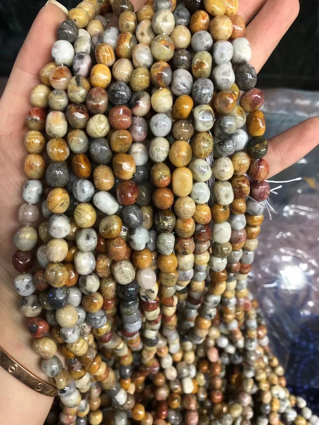 Fancy Agate Nugget Beads, 6-10mm Freeform Mookaite Japser -rose Quartz ...