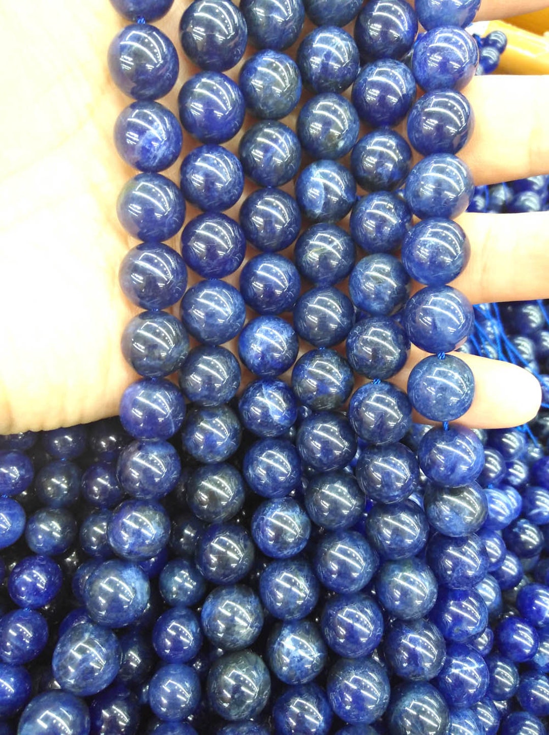 Natural Blue Stone Round Size 4mm 6mm 8mm 10mm 12mm 16 Strand for ...