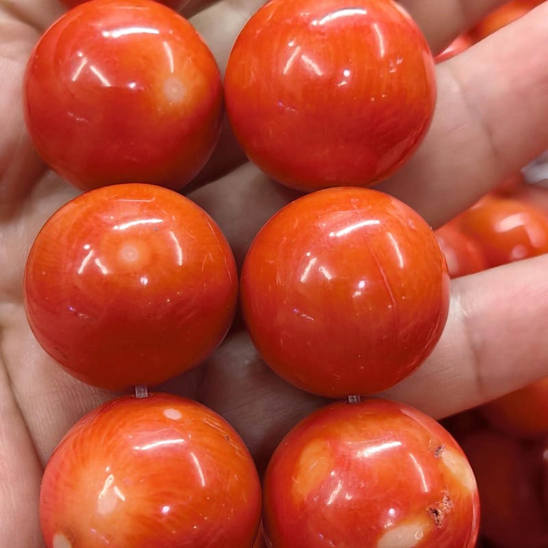 Round Coral Beads - Etsy