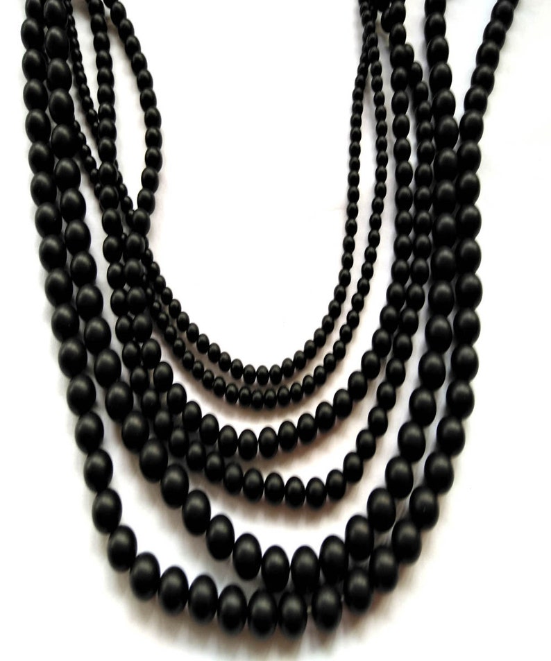 Matte Black jet agate gemstone 4mm/6mm/8mm/10mm/12mm Natural | Etsy