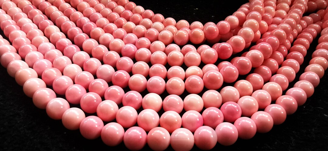 Strong Pink Conch Jewelry Round Ball Red Shell Beads 6mm 8mm 10mm 12mm ...
