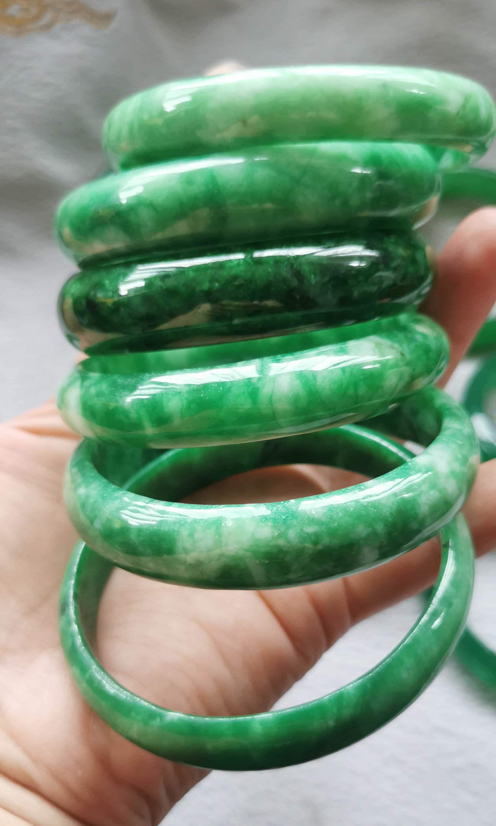 High Quality Rare Green Jade -jadeite Gemstone Bangle Circle Donut ...