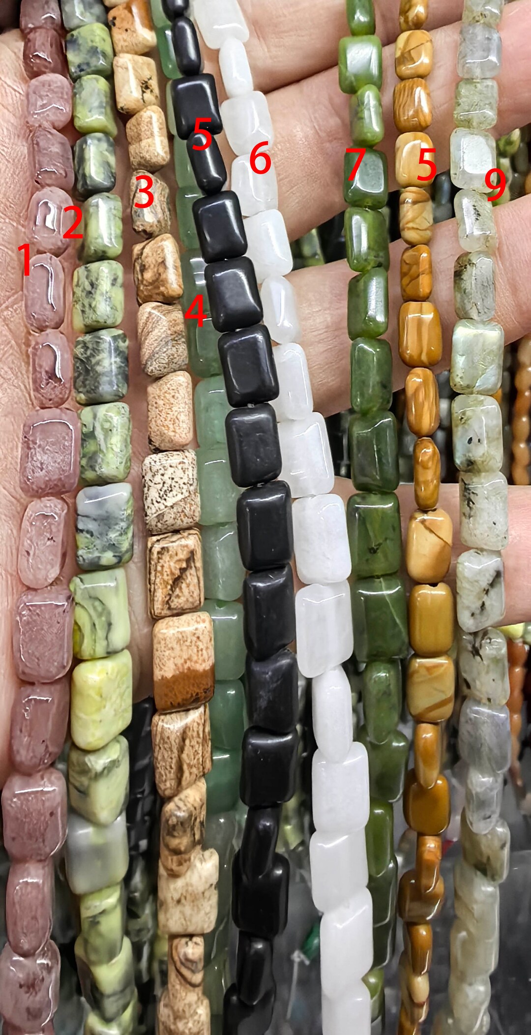 Assorted Natural Bronzite Jasper ,rose Quartz 8x10mm Rectangle Loose ...