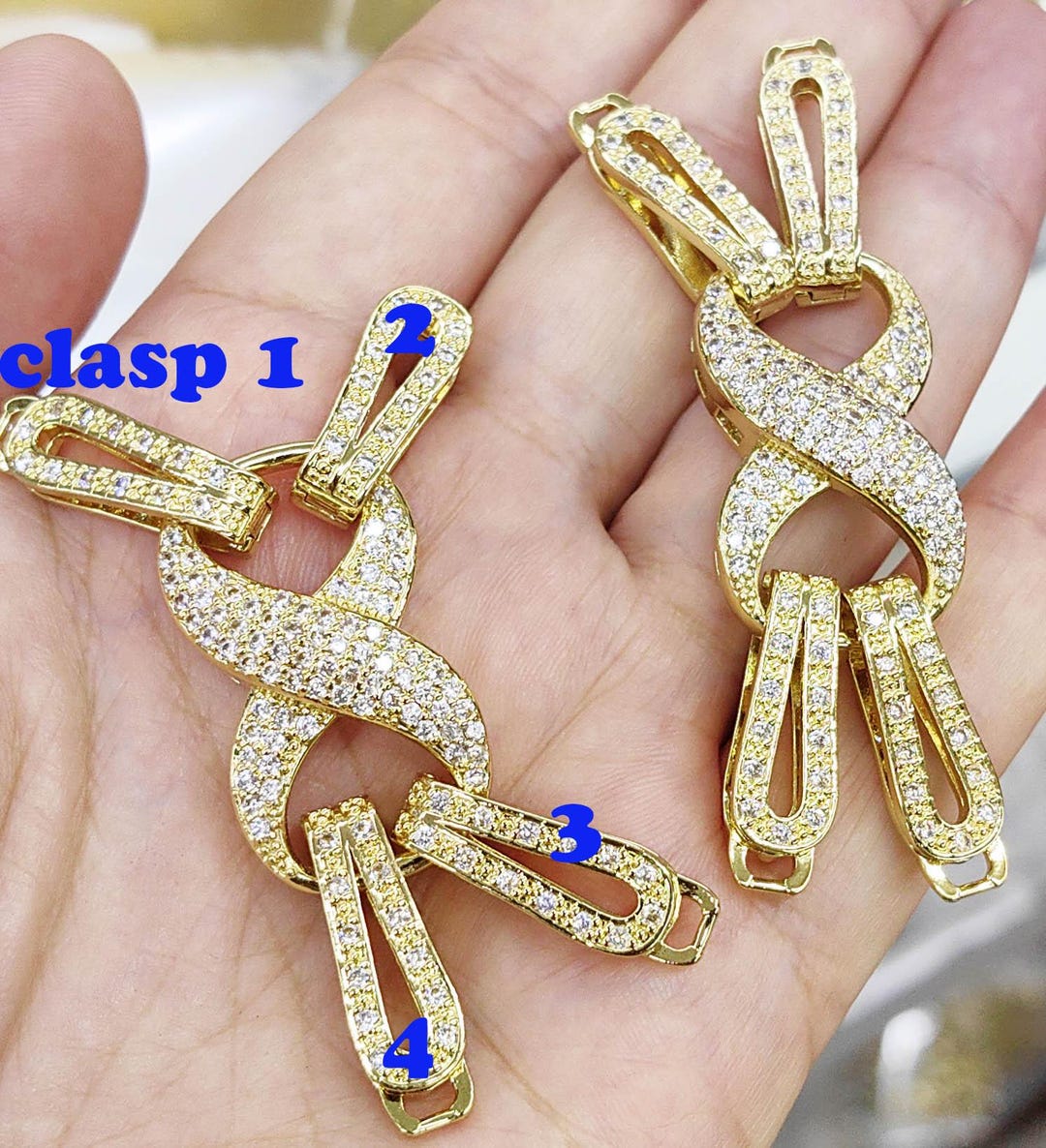 Large 4 Strands Double Opening Clasp, Letter S Buckle Spring Lobster ...