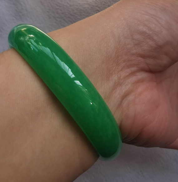 54-80mm Gemstone Natural Green Jade Bangle-burmese Apple Green | Etsy