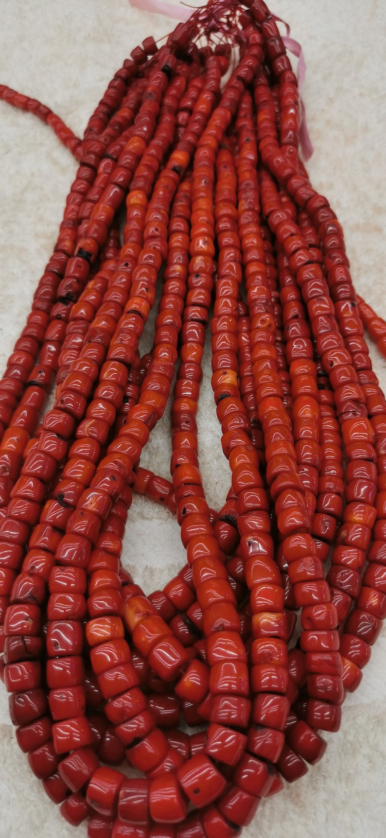 Long 20 Inch Coral Beaded Jewelry Red Corals Gift for Necklace ...