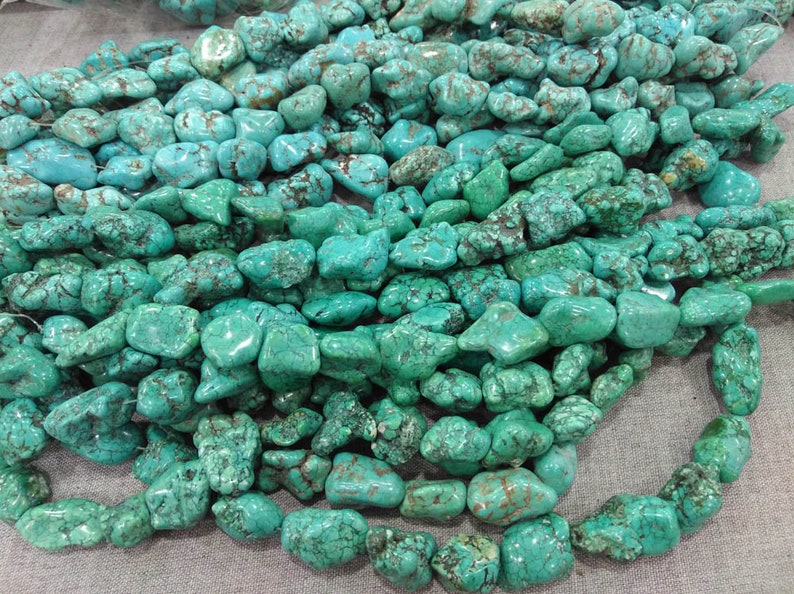 Stone Turquoise Beads, 25mm to 4mm Rough Nugget Chip Freeform Gemstone ...