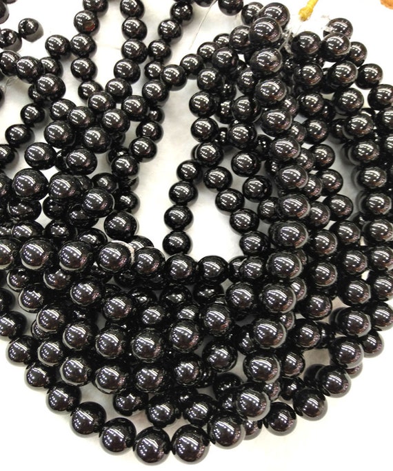 16inch Rare Natural Jet Quartz Gemstone Round Balls 4mm 6mm | Etsy