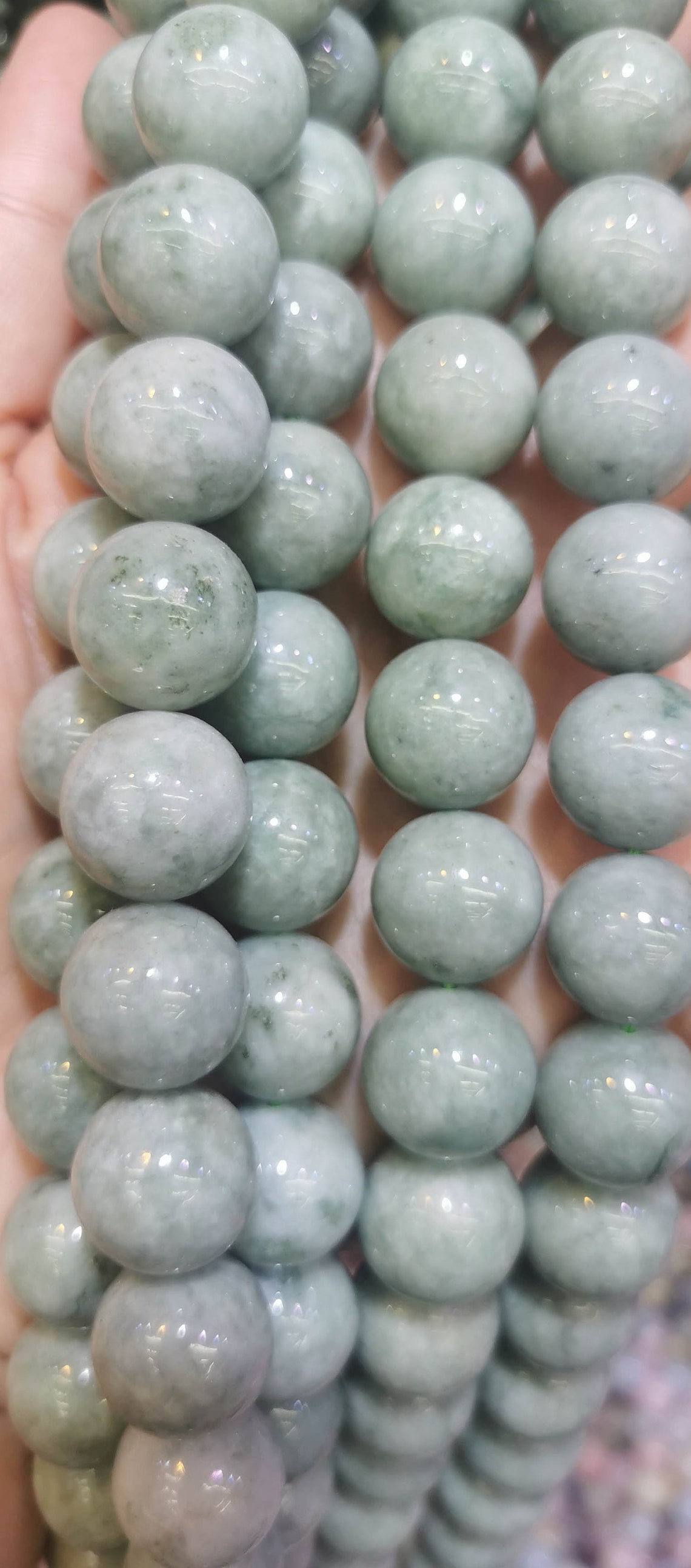 16inch Natural Burma Jadeite Round 6mm 8mm 10mm 12mm 14mm Green ...