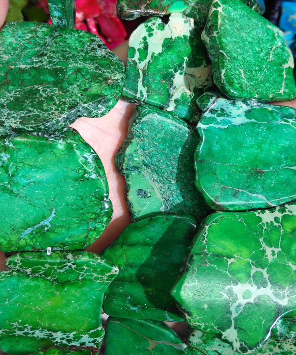 16inch--aqua Blue Imperial Jasper Slab Freeform Marble --round Slice ...