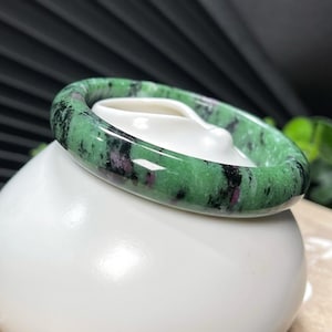Genuine Ruby Zoisite Bangle Bracelet 54-62mm July Birthstone Boho ...