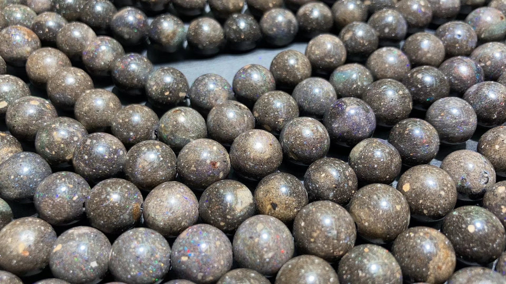 Full 16inch Natural Brown Gray Opal gemstone 6mm 8mm Round | Etsy