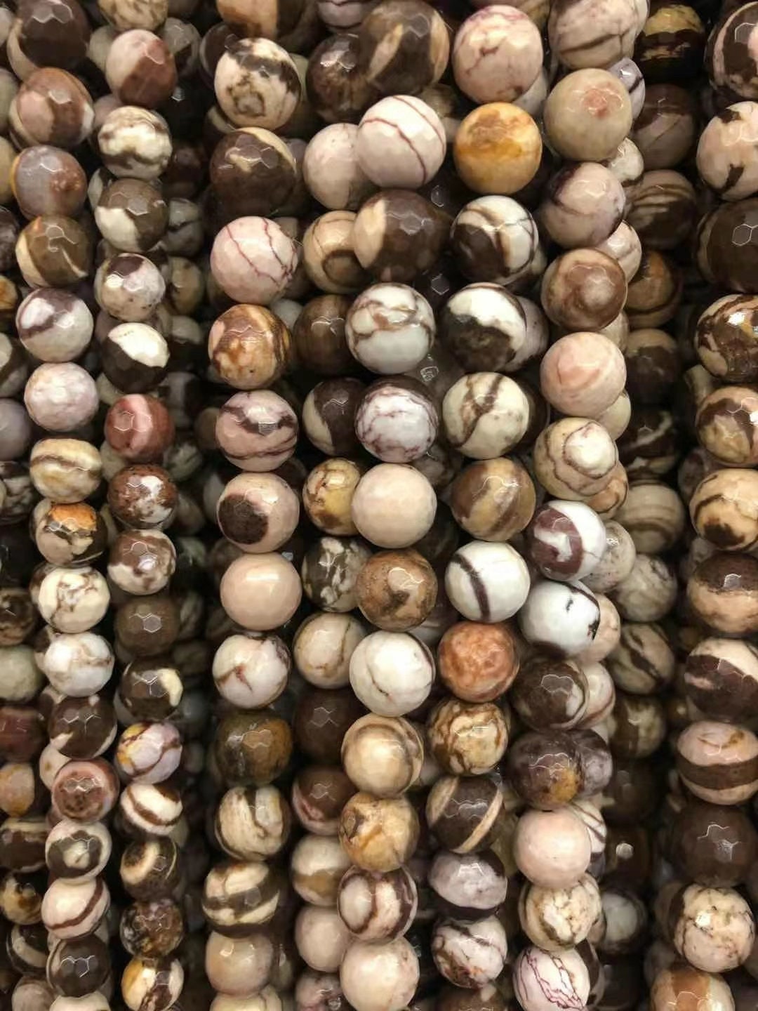 Sale 6mm 8mm 10mm Fire Lace Opal Gemstone Coffee Brown Faceted Round ...