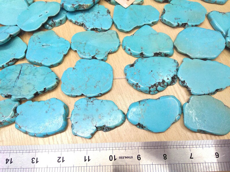 Drilled20 to 55mm Turquoise Stone Freeform Slab Nugget - Etsy
