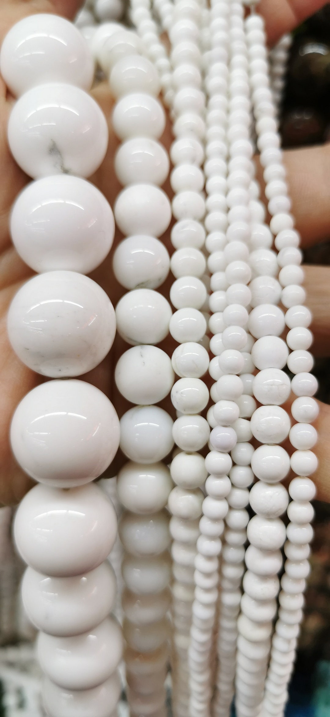 Genuine White Agate Round Beads 8mm/10mm/12mm/14mm/16mm/18mm 16inch ...