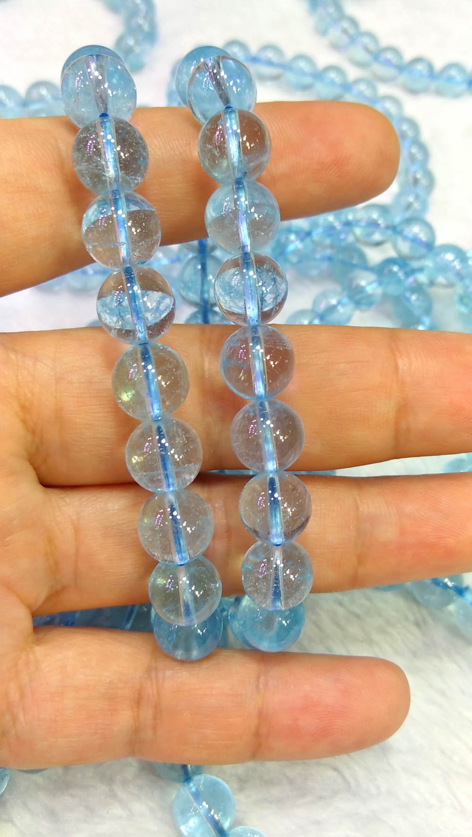 AAA Grade Blue Topaz Round Beads Royal Blue Bracelet 6-10mm - Etsy