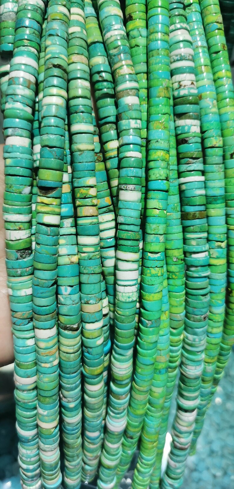 1 Strand lemon Turquoise Heishi Tyre Shape 6-10mm Beads - Etsy