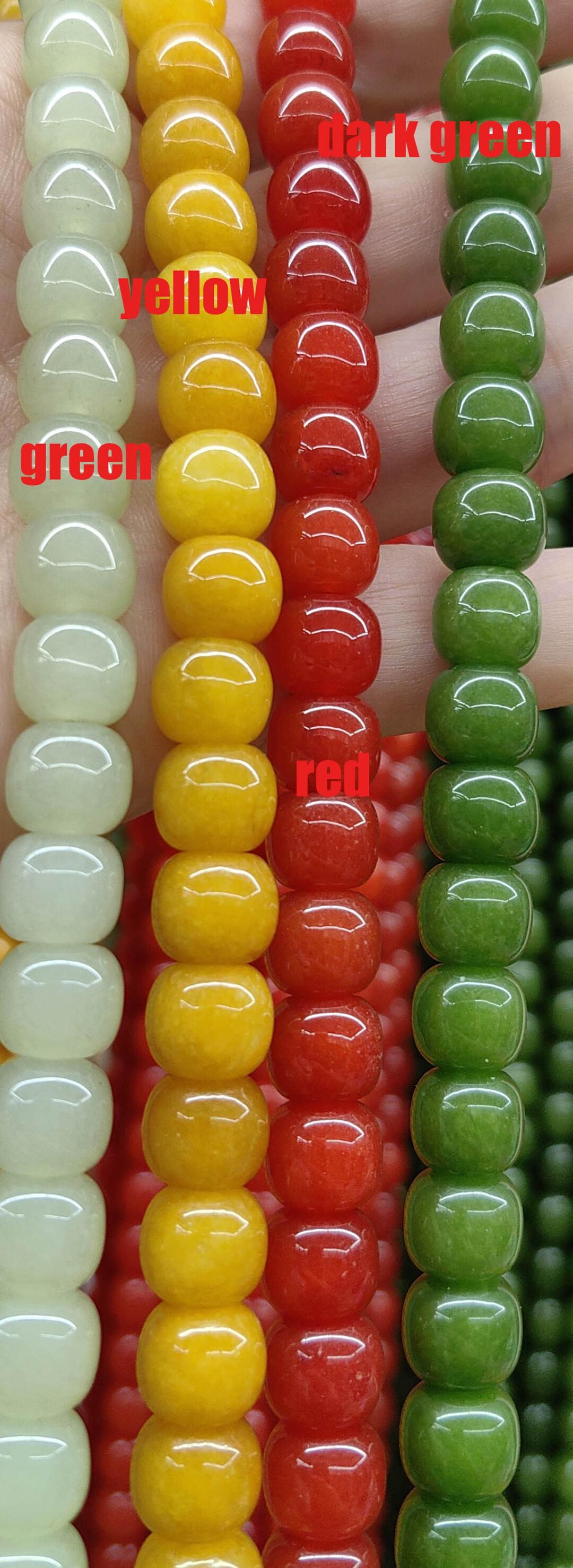 16inch --red Coral -canary Yellow Candy Emeral Green Jade Rondelle ...