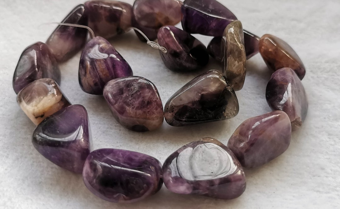 17 Strand rare Genuine Cape Amethyst Crystal Nugget Freeform Nuggets 18 ...