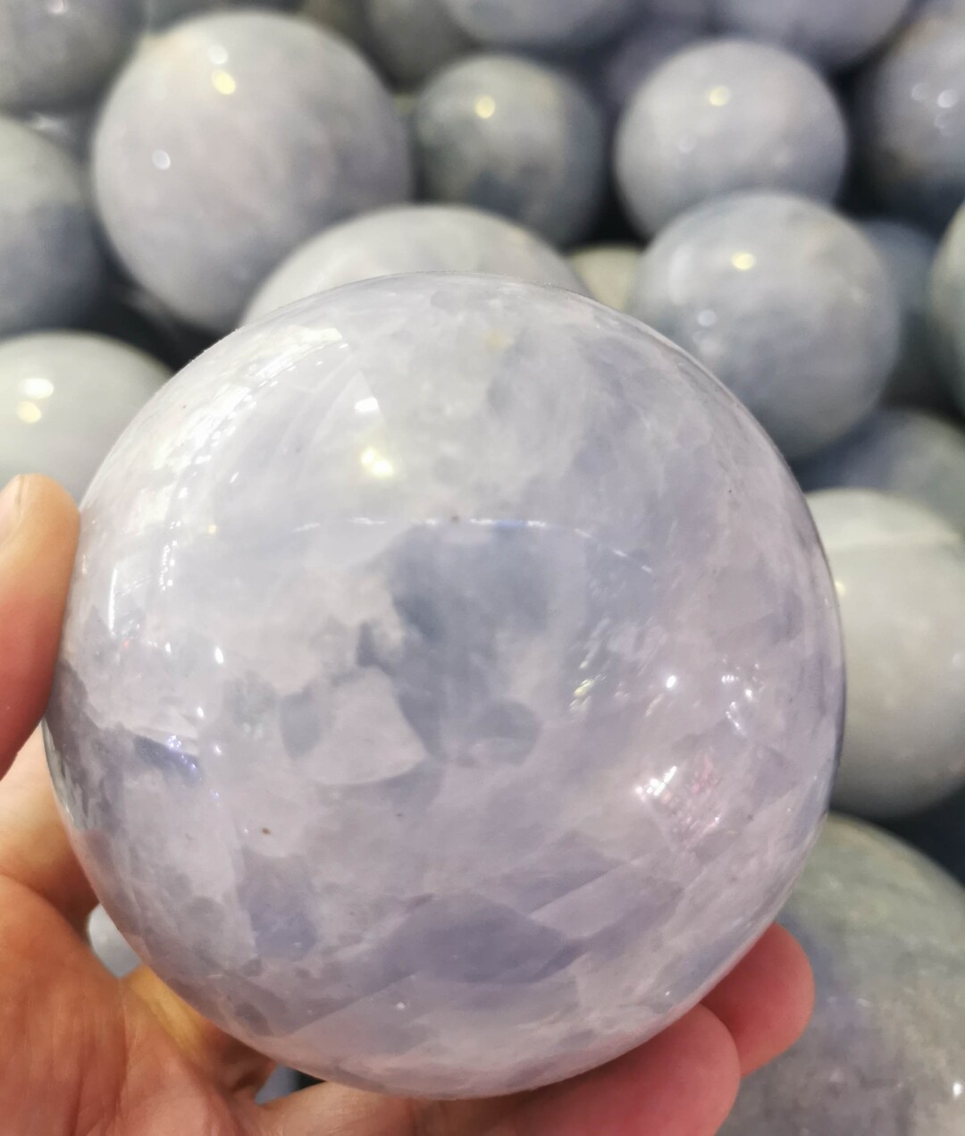 Natural Blue Calcite Sphere, Crystal Ball, Blue Calcite Sphere, Blue ...