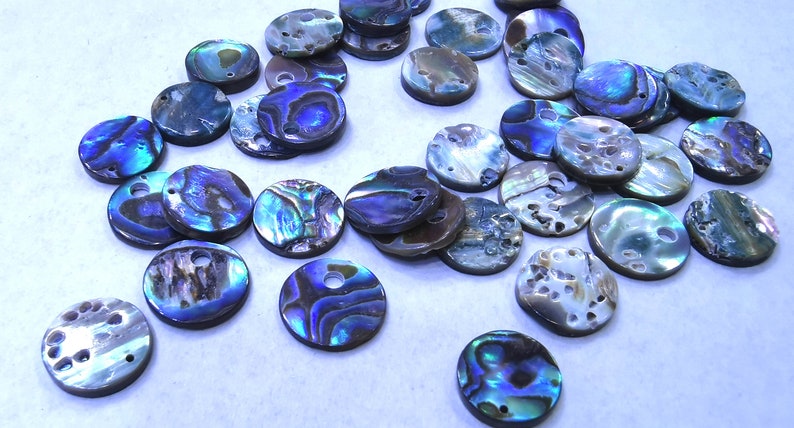 24pcs Genuine Abalone Shell Jewelry Evil Eye Round Disc Drop -teardrop ...