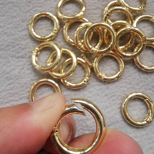 Dainty Gold Spring Gate Ring Push Gate Ring 12mm Round - Etsy
