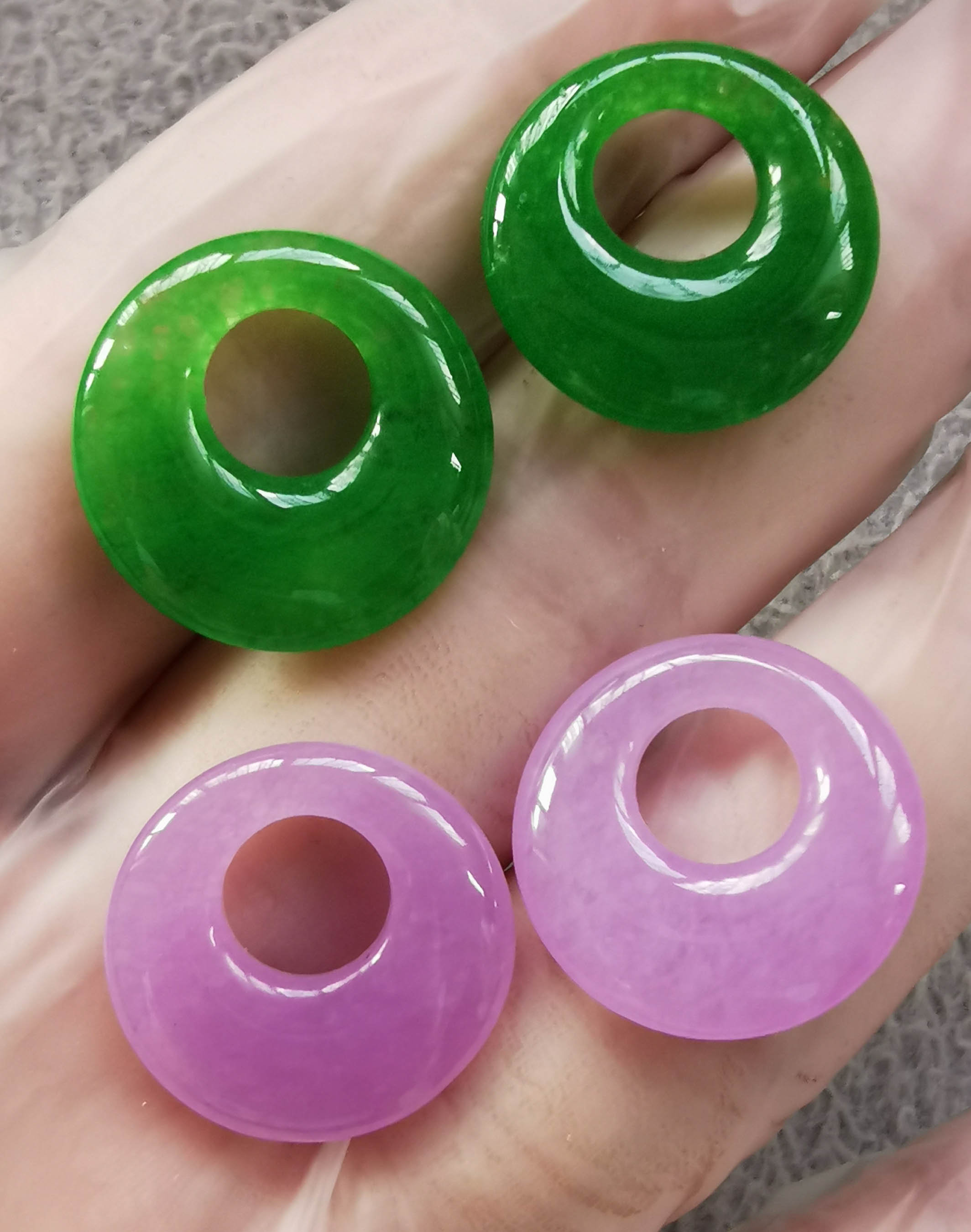 Rare Violet -green Jadeite Jade Gemstone Oval Round Circle Donut Loose ...