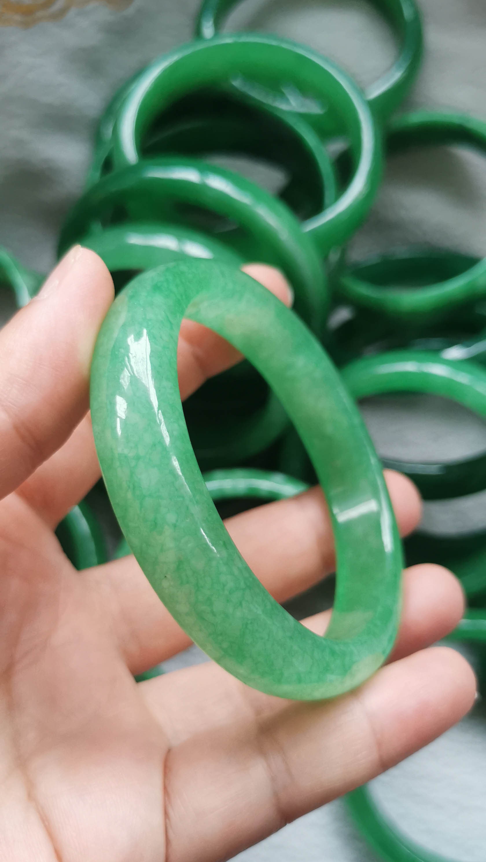 High Quality Rare Green Jade -jadeite Gemstone Bangle Circle Donut ...