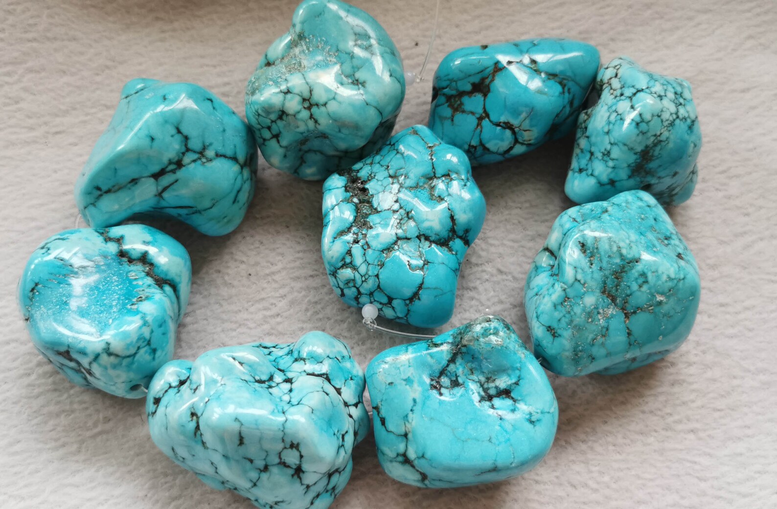 Large Raw Turquoise Stone Freeform Nuggets, Drilled Turquoise, Natural ...