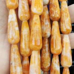 30mm Natural Selenite Jewelry Oranger Yellow Selenite Teardrop - Etsy